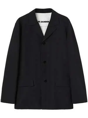 JIL SANDER Deconstructed Cotton Shirt Jacket - Black