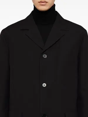 JIL SANDER Deconstructed Cotton Shirt Jacket - Black