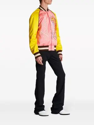 Balmain Tiger-embroidered Satin Bomber Jacket