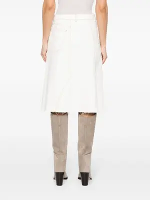 Tory Burch Deconstructed Denim A-line Skirt - Neutrals