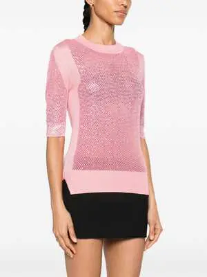 Ermanno Scervino Crystal-embellished Knit Top