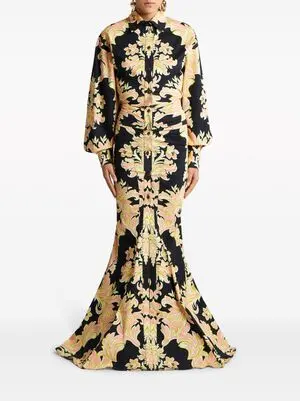 Etro Paisley-print Ruched Gown