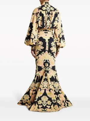 Etro Paisley-print Ruched Gown