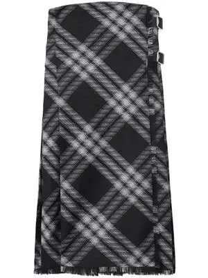 Burberry Checked Wool Minidress - Black