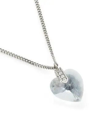 JIMMY CHOO Heart Crystal Pendant Necklace - Silver