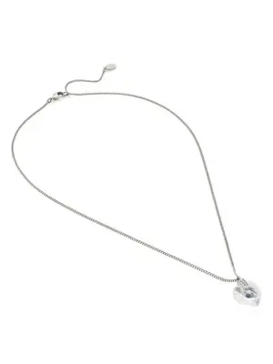 JIMMY CHOO Heart Crystal Pendant Necklace - Silver