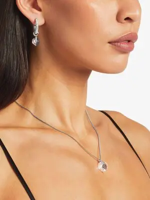 JIMMY CHOO Heart Crystal Pendant Necklace - Silver