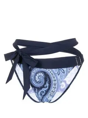 Marlies Dekkers Cache Coeur Paisley-print Bikini Bottom - Blue