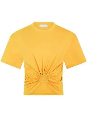 Rabanne Ring-detail Cropped T-shirt - Yellow