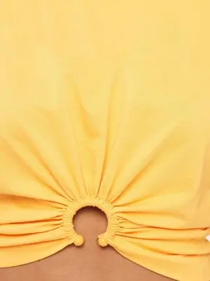 Rabanne Ring-detail Cropped T-shirt - Yellow
