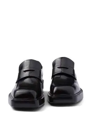 Prada Triangle-patch Leather Loafers