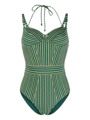 Marlies Dekkers Holi Vintage Striped Padded Swimsuit - Green