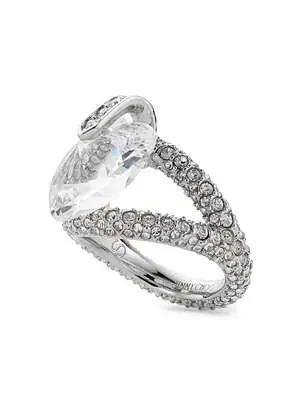 JIMMY CHOO Heart Crystal Cocktail Ring - Silver