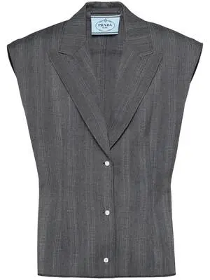 Prada Single-breasted Pinstripe Vest - Grey