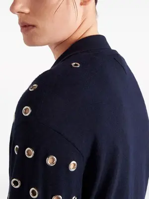 Prada Eyelet-detailed Knitted Polo Shirt