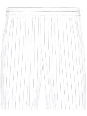 Dolce & Gabbana Striped Poplin Bermuda Shorts - White