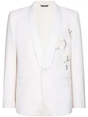 Dolce & Gabbana Floral-appliqué Single-breasted Blazer