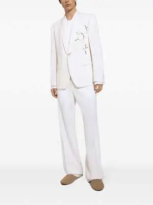 Dolce & Gabbana Floral-appliqué Single-breasted Blazer