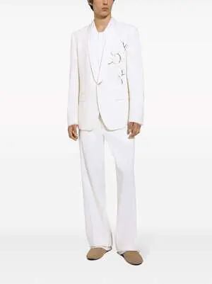 Dolce & Gabbana Floral-appliqué Single-breasted Blazer