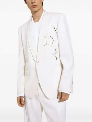 Dolce & Gabbana Floral-appliqué Single-breasted Blazer