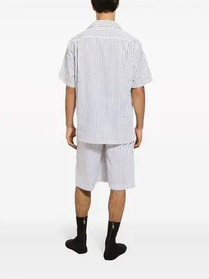 Dolce & Gabbana Floral-print Striped Shirt