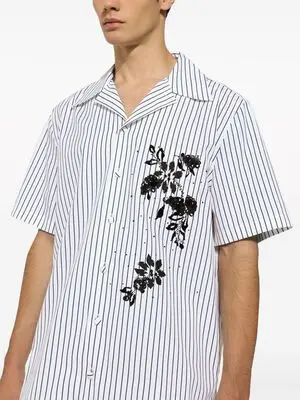 Dolce & Gabbana Floral-print Striped Shirt