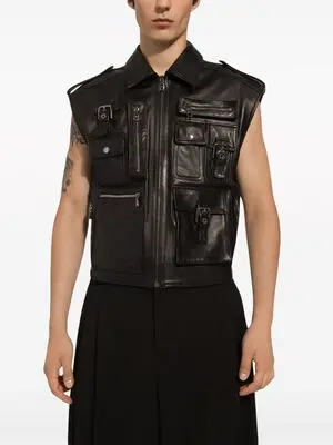 Dolce & Gabbana Biker Leather Gilet