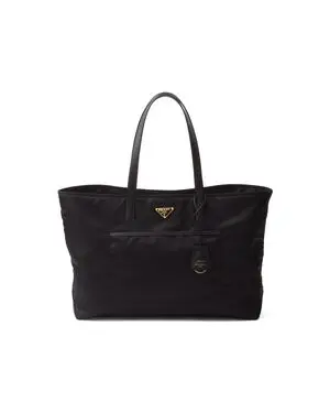 Prada Re-edition 1978 Large Re-nylon And Saffiano Leather Tote - Black