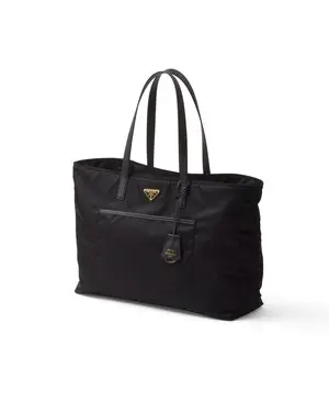 Prada Re-edition 1978 Large Re-nylon And Saffiano Leather Tote - Black