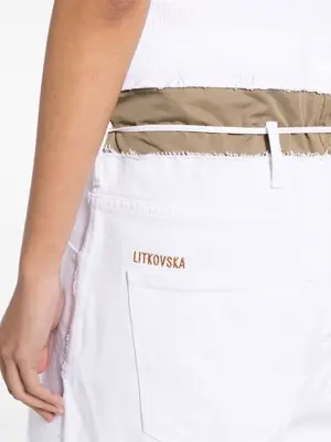 LITKOVSKA Asymmetric Layered Denim Shorts