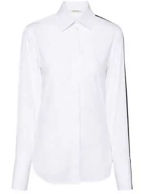 PETER DO Side-stripe Cotton Shirt - White