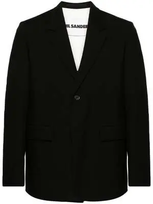JIL SANDER Single-breasted Twill Wool Blazer