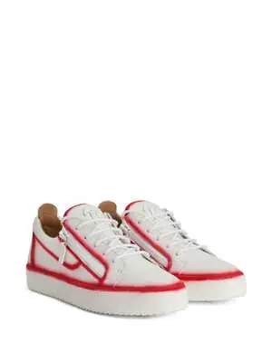 GIUSEPPE ZANOTTI Frankie Seam-detail Double-zip Low-top Sneakers - White