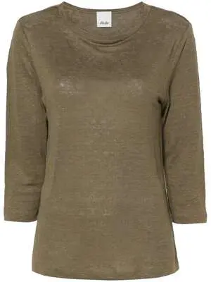 ALLUDE Boat-neck Linen Jumper
