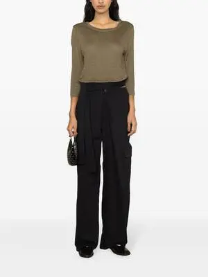 ALLUDE Boat-neck Linen Jumper
