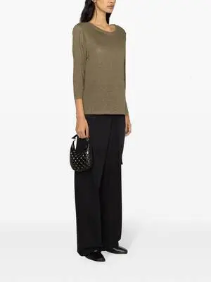 ALLUDE Boat-neck Linen Jumper