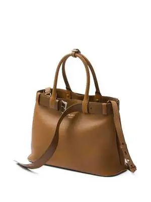 Prada Large Buckle Tote Bag - Brown