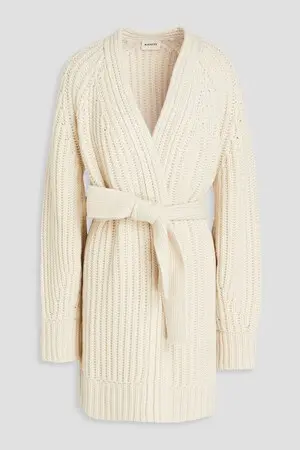 Khaite Ribbed Cashmere Cardigan - Ecru