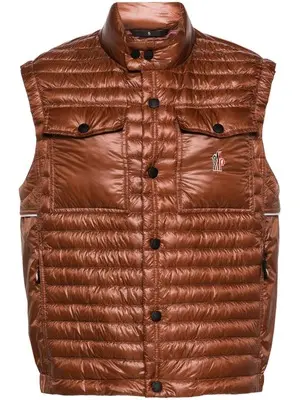 Moncler Ollon Ripstop Down Gilet - Brown