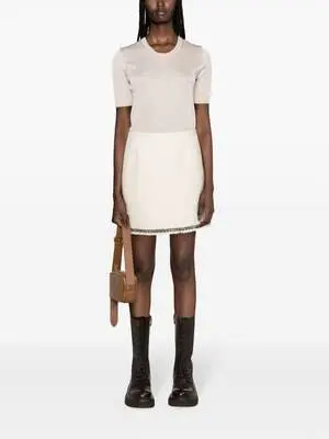 Moncler Contrasting-trim Tweed Miniskirt