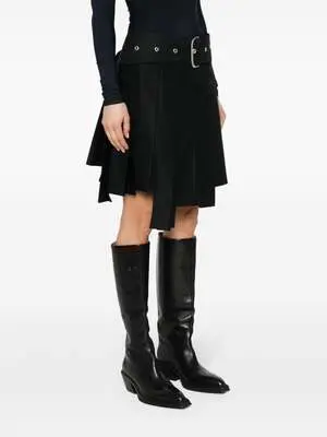 Off-White Wraparound Pleated Mini Skirt