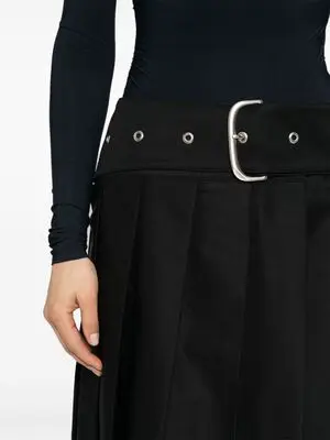 Off-White Wraparound Pleated Mini Skirt