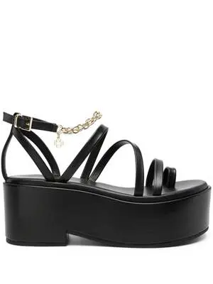 Maje Chain-embellished Platform Sandals - Black