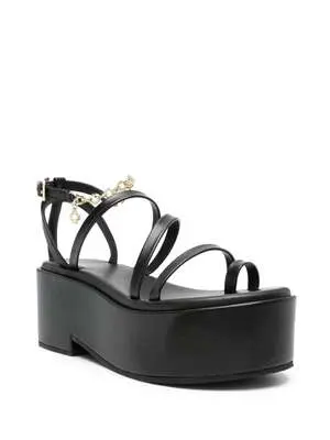 Maje Chain-embellished Platform Sandals - Black
