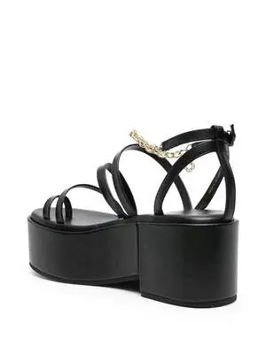 Maje Chain-embellished Platform Sandals - Black