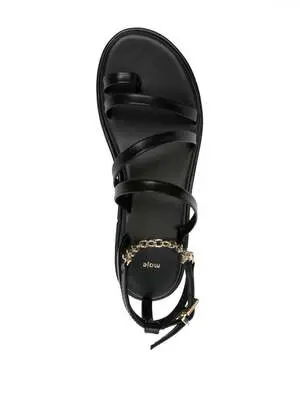 Maje Chain-embellished Platform Sandals - Black