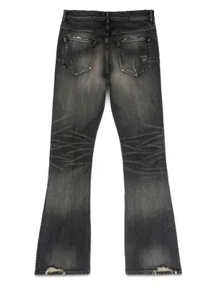 PURPLE BRAND Rhinestone-embellished Bootcut Jeans - Black