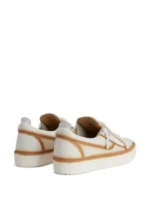 GIUSEPPE ZANOTTI Frankie Seam-detail Double-zip Low-top Sneakers - White