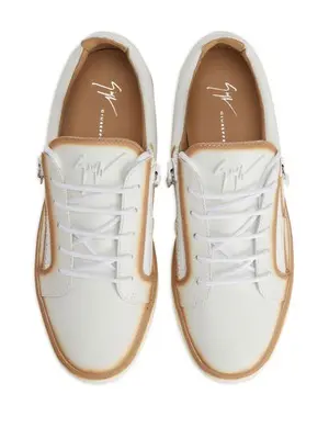 GIUSEPPE ZANOTTI Frankie Seam-detail Double-zip Low-top Sneakers - White