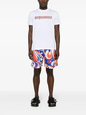 Dsquared2 Palms Beach Waves Cotton Shorts